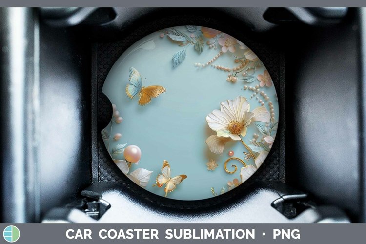Enchanted Flowers 3D Buttercup Car Coaster Sublimation Coast