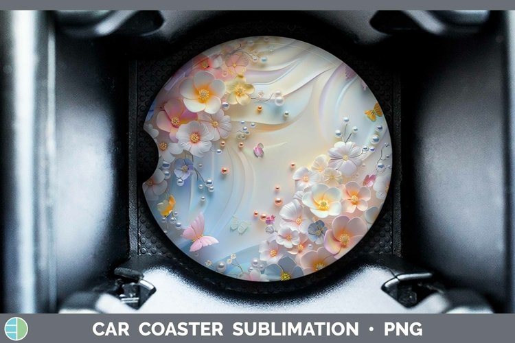 Enchanted Flowers 3D Buttercup Car Coaster Sublimation Coast
