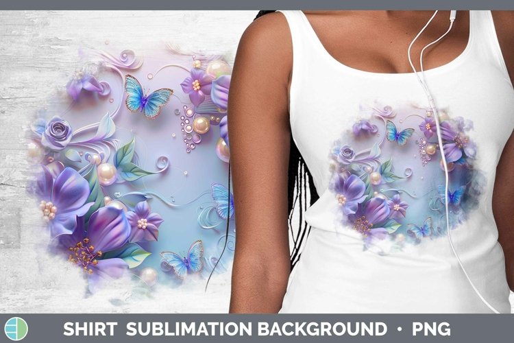Enchanted Flowers 3D Periwinkle Shirt Sublimation Sublimatio