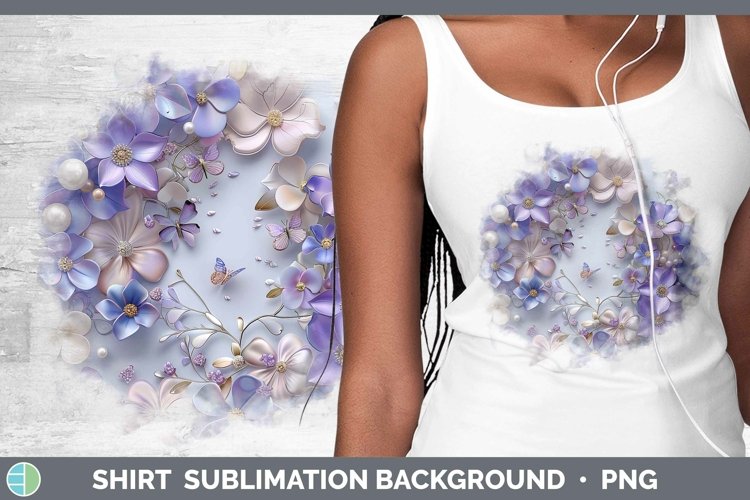 Enchanted Flowers 3D Periwinkle Shirt Sublimation Sublimatio