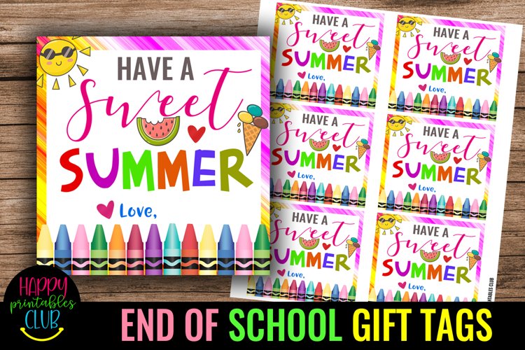 END OF SCHOOL GIFT TAGS for CLASSROOM THANK YOU PARTY