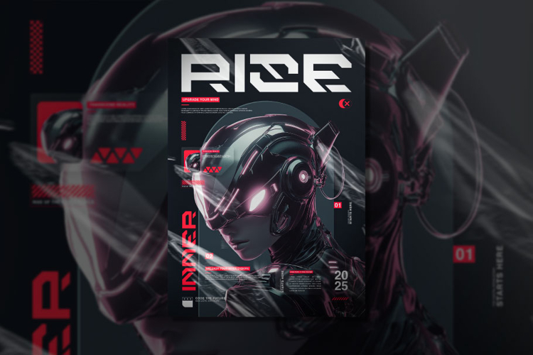 Enter the Neon World Flyer Poster Design