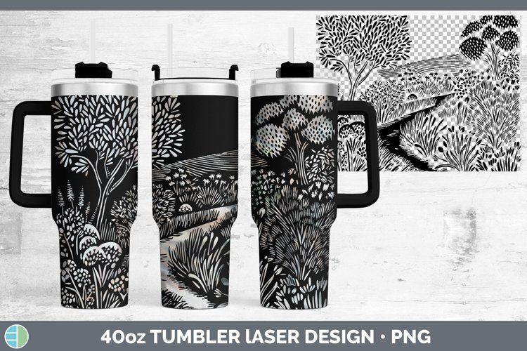 Etch Landscape Laser 40oz Tumbler Sublimation Tumbler Design