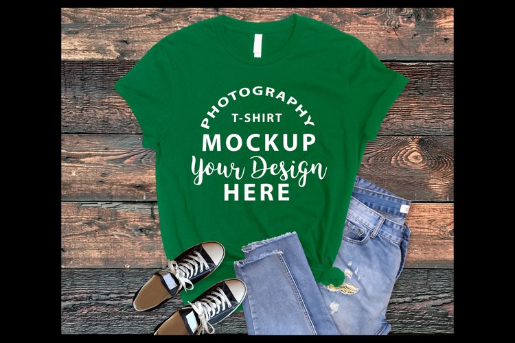 Bella Canvas 3001 t-shirt mock-up EVERGREEN (2281371)