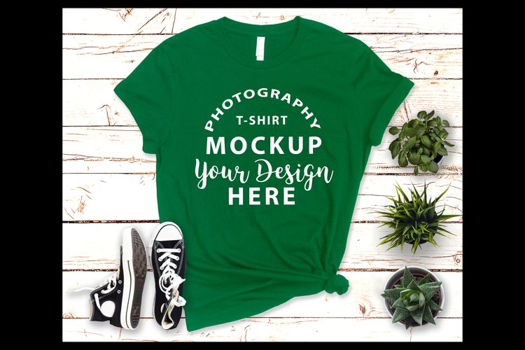 Bella Canvas 3001 t-shirt mock-up EVERGREEN (2425908)