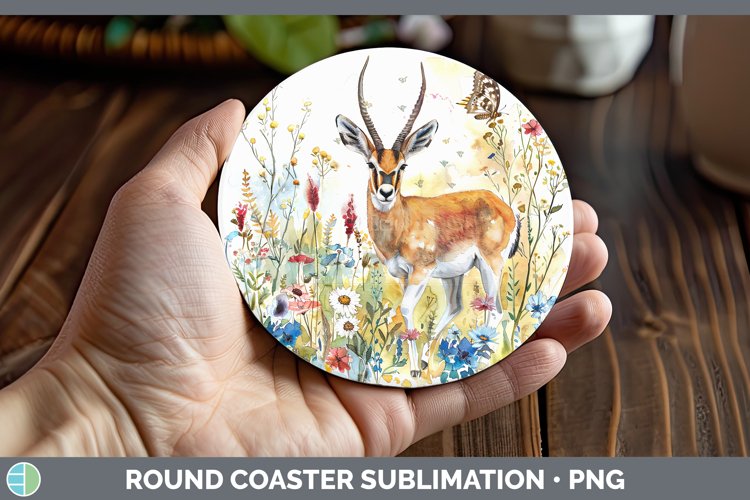 Exotic Animals Antelope Round Coaster Sublimation Coaster De