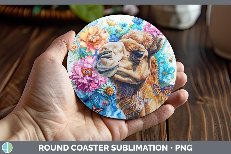 Exotic Animals Camel Round Coaster Sublimation Coaster Desig