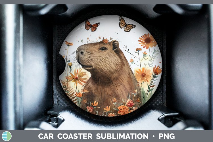 Exotic Animals Capybara Car Coaster Sublimation Coaster Desi