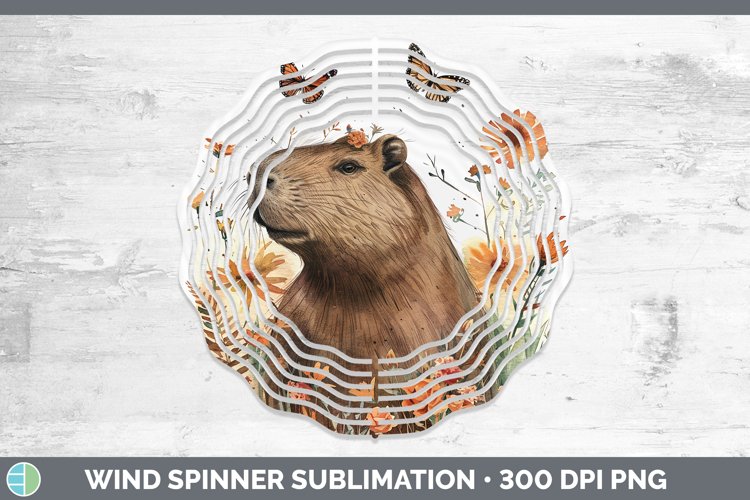 Exotic Animals Capybara Wind Spinner Sublimation Spinner Des