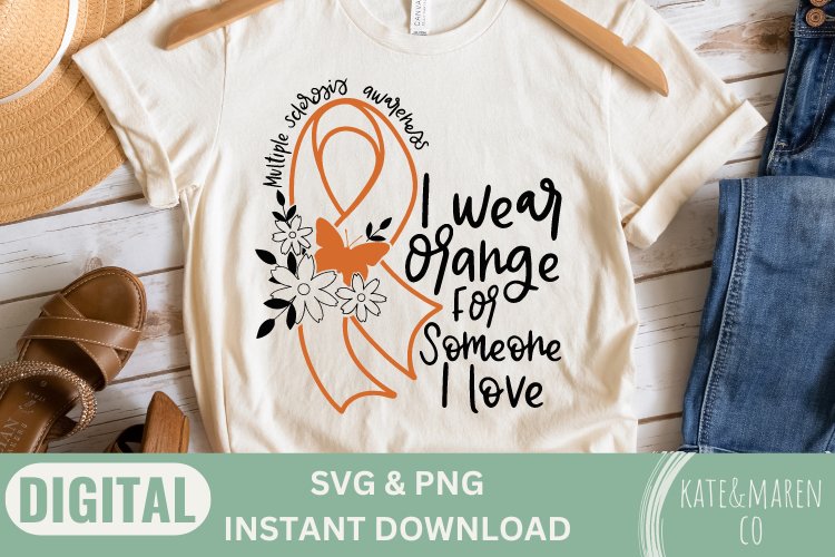 Multiple Sclerosis SVG | Orange Awareness Ribbon (2640579)