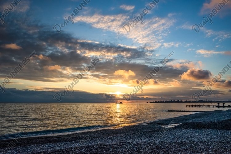 Sea landscape with a beautiful sunset