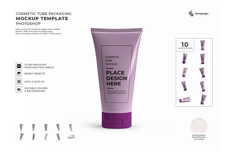 Cosmetic Tube Packaging Mockup Template Bundle (1326683)