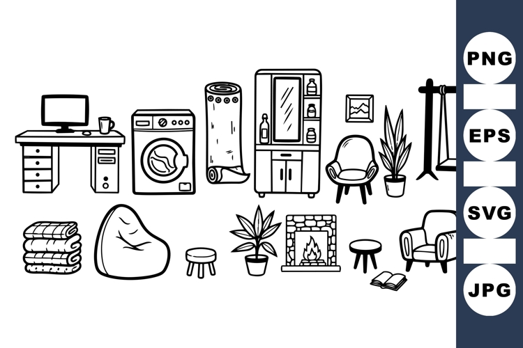 Hand Drawn Home Decor Essentials SVG