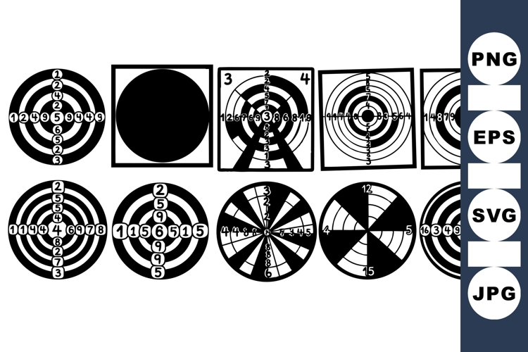 Black Circular Target Scoreboards Vector