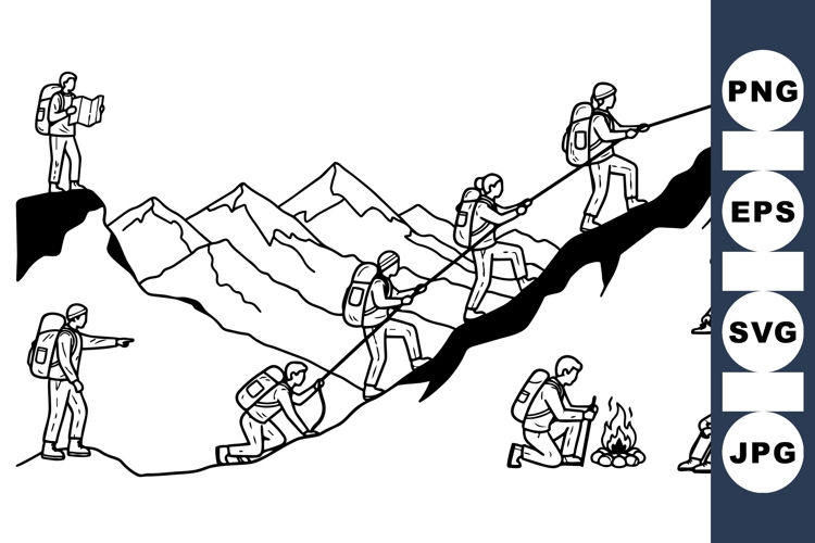 Mountain Hiking Adventure Outdoor Clipart
