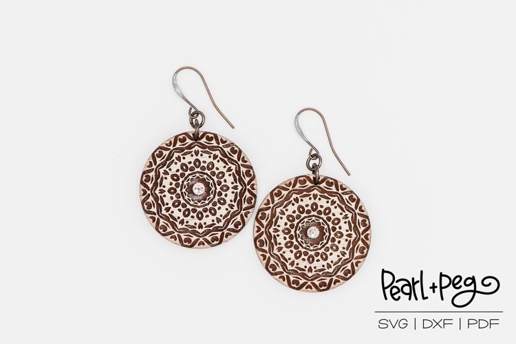 Medallion Rounds Laser Engraved Earring Download