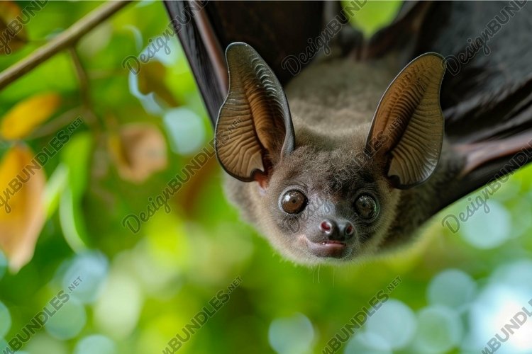 Bat lying on green cushion. Generate ai (4341367)