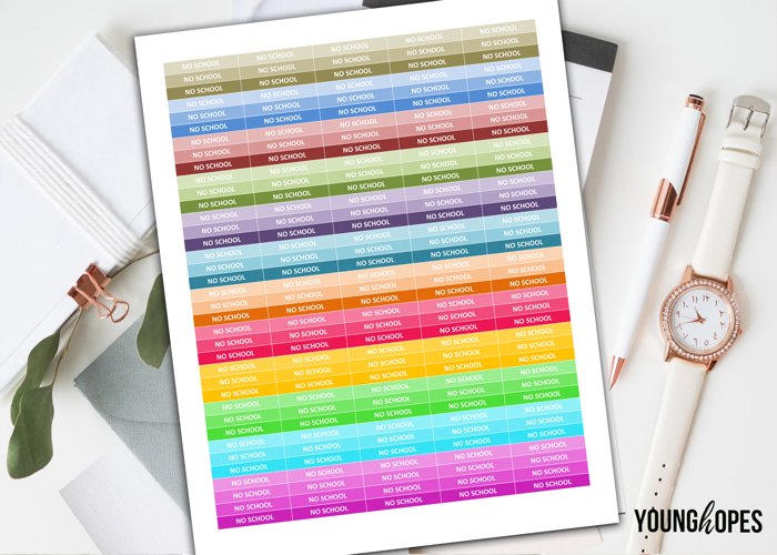 No School Planner Stickers- No School Printable Planner (61360 ...