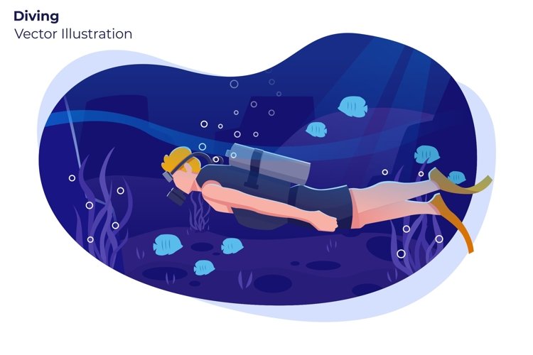 Diving - Vector Illustration