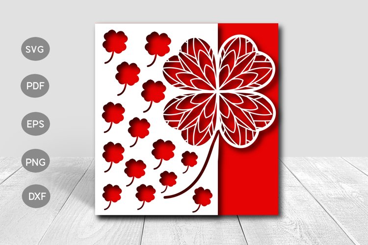 Leaf Papercut Card Cover Template SVG Design