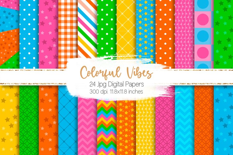 Colorful Digital Paper Graphic (455877) | Backgrounds | Design Bundles