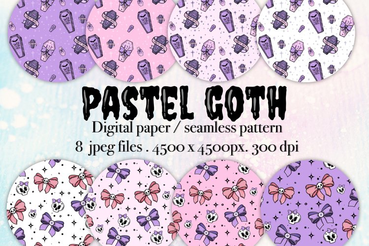Pastel Goth seamless pattern / kawaii digital paper (1174619 ...