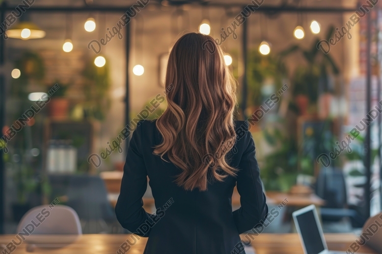Back View of a Business Woman Background