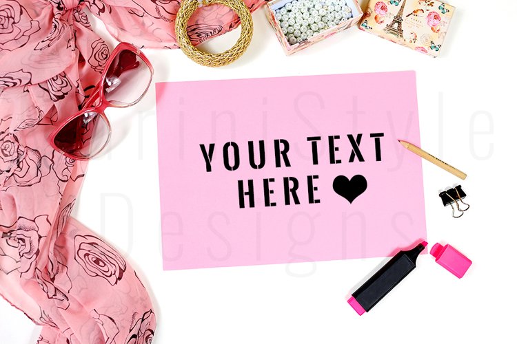 Feminine Styled Stock Photo, Pink Desktop Mockup 6