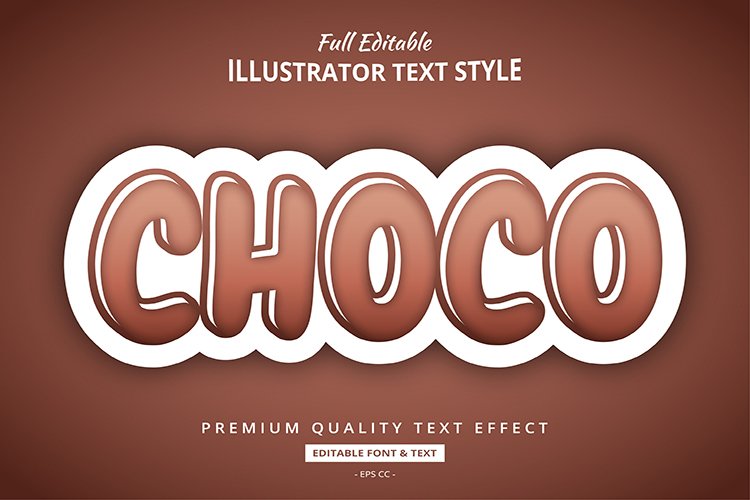 Choco Game Illustrator Text Style Effect