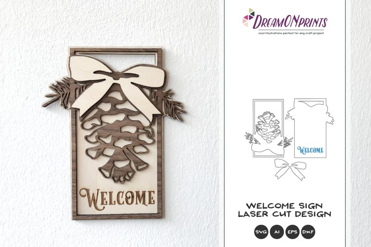 Welcome Sign Laser Cut Files | Welcome Sign SVG