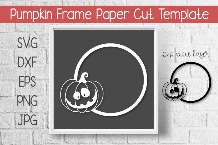 Pumpkin Frame Paper Template Cut Design SVG
