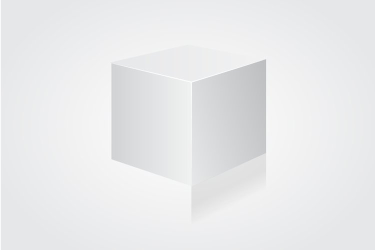 Blank white cube on white background. 3d box (482229)