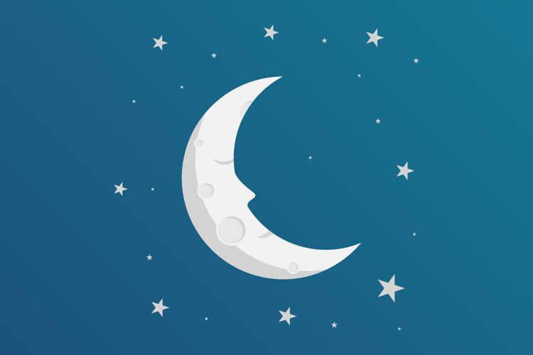illustration crescent moon flat design (340887) | Illustrations ...