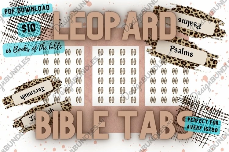 Leopard Bible Tabs PDF Template AVERY 16280