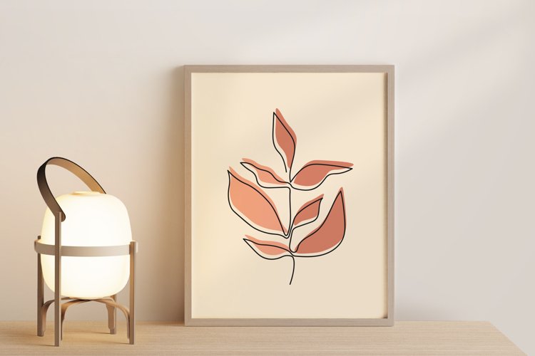 One Line Leave Wall Art, Leaf Wall Print, Minimalist Leave