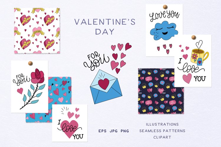 Valentine’s Day clip arts, patterns, cards
