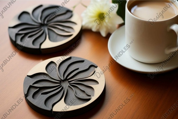 Customizable Stylish cup coasters. Generate Ai