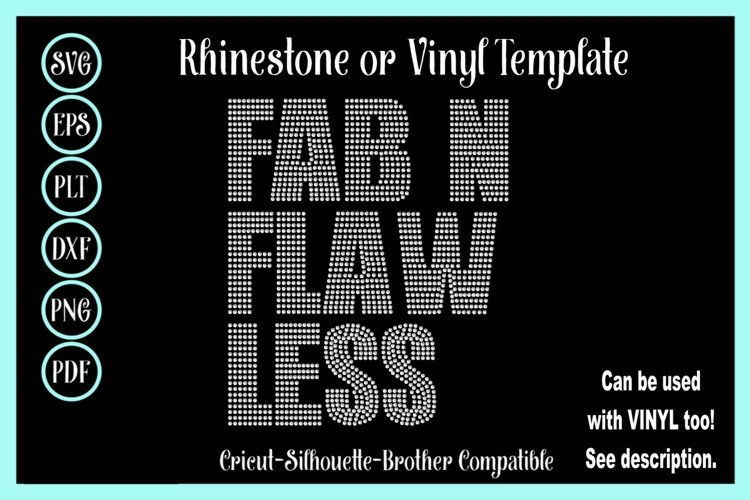 Fab and Flawless Rhinestone or Vinyl SVG Shirt Template