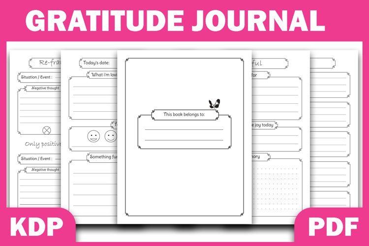 Positivity Diary & Gratitude Journal | KDP Template (921781) | Book ...