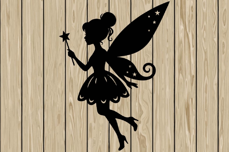 Fairy stencil silhouette SVG (6526948)