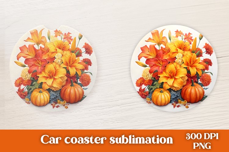Car coaster sublimation design | Fall car coaster