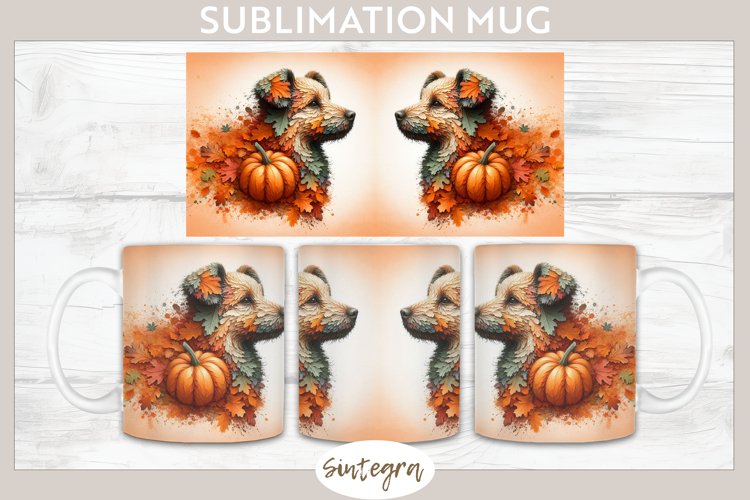 Fall Dog Animal v2 Mug Wrap Sublimation
