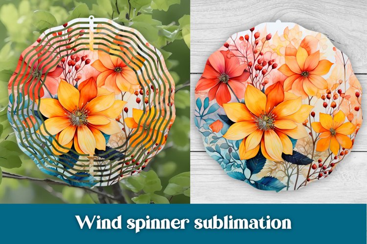 Wind spinner fall sublimation | Fall flower wind spinner