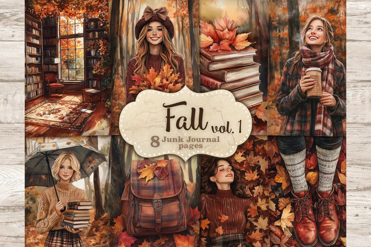 Fall Junk Journal Pages | Digital Collage Sheet