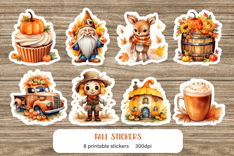 Fall stickers sublimation Autumn sticker design