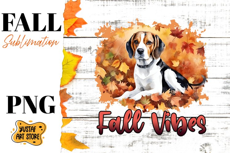 Fall sublimation design. Fall dog sublimation. (4384839)