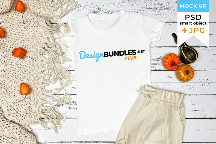 Kids t-shirt mockup Fall | Thanksgiving t-shirt mockup
