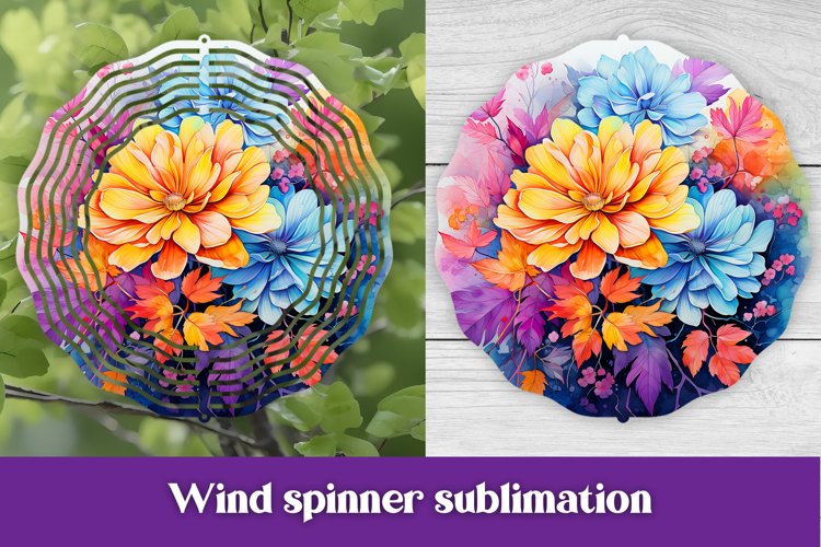 Wind spinner fall flower sublimation | Fall wind spinner