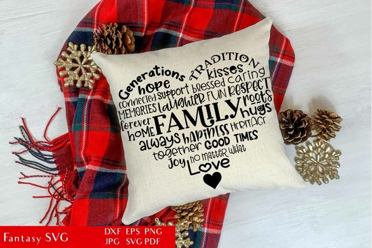Family Heart Shaped Word Art SVG Cut File Farmhouse Sign family-heart-shaped-word-art-svg-cut-file-farmhouse-sign
