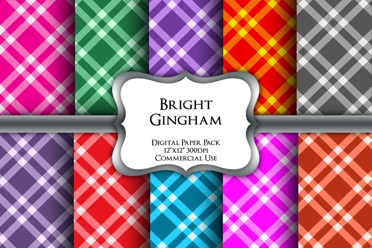 Bright Gingham Digital Paper Pack